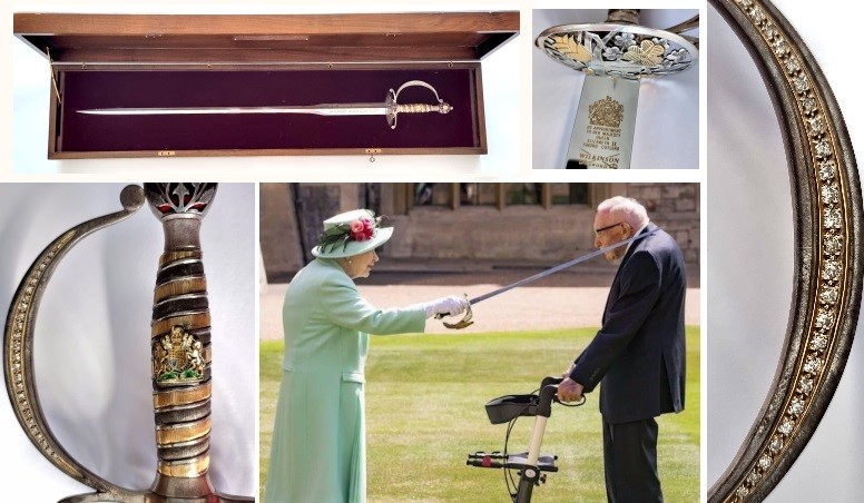 AN EXCEPTIONALLY FINE DIAMOND AND GOLD ENCRUSTED ROYAL JUBILEE SWORD ...