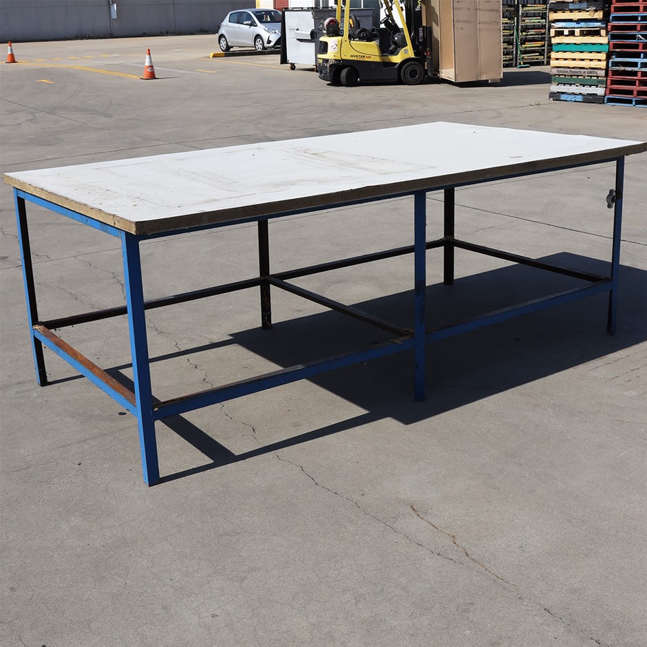 Large Tubular Steel Frame Work Table 2400mm x 1500mm x 900mm high ...