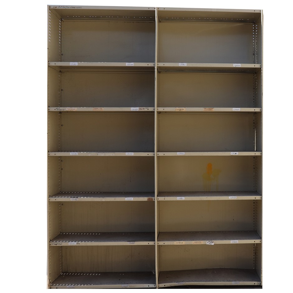 Unit of 2 Bays x BROWNBUILT Steel Shelving each bay 87cm x 49cm x 220cm ...