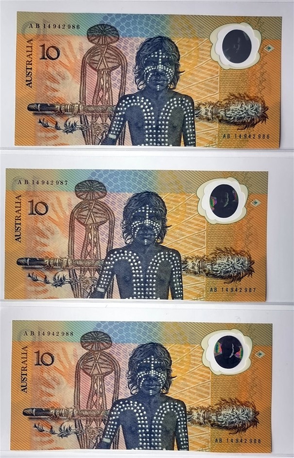 CONECUTIVE RUN OF FIRST POLYMER BANKNOTES Auction (0002-2557292 ...