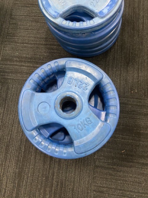 36 x 10kg Olympic Bar Plates (Blue) Auction (0013-3027892) | Grays ...