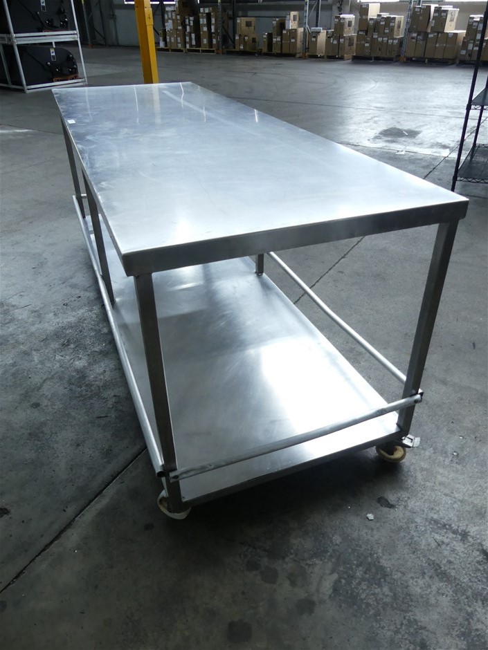 Mobile Stainless Steel Preparation Bench with Under Shelf Auction (0022 ...