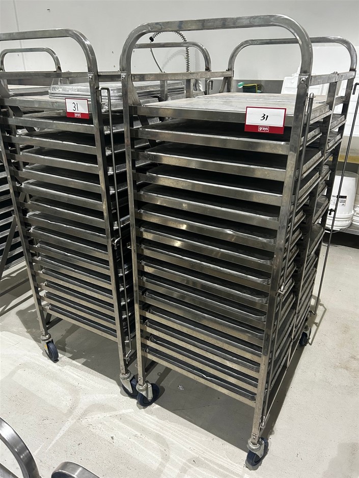 Qty 2 x 30 Tray Trolleys Auction (0031-7049207) | Grays Australia