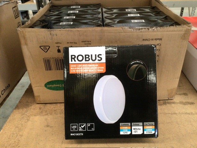10 x Robus Ohio 12W IP54 Circular Bulkhead Lights Auction (0080-9047509 ...