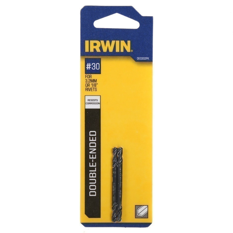 20 x Packs of 2 IRWIN Double End Rivet Drill Bits #30 (for 3.2mm Rivets ...