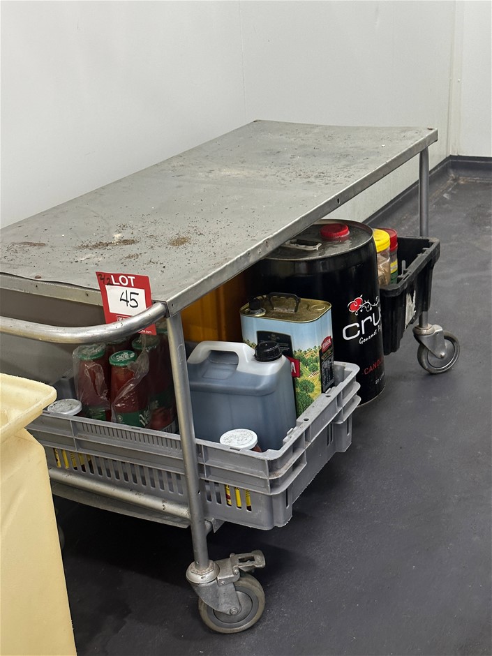1 x Stainless Steel 2 Tier Trolley & 1 x Metal Frame Trolley Auction ...