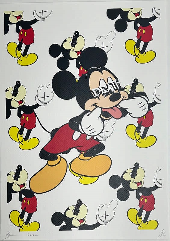 Death NYC Signed Street Art Print "Mickey Mouse Funny Face" Auction ...