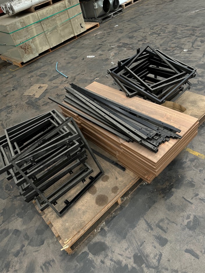 Qty 19 x Tables - Tan Laminate Wood Texture Auction (0011-3028289 ...