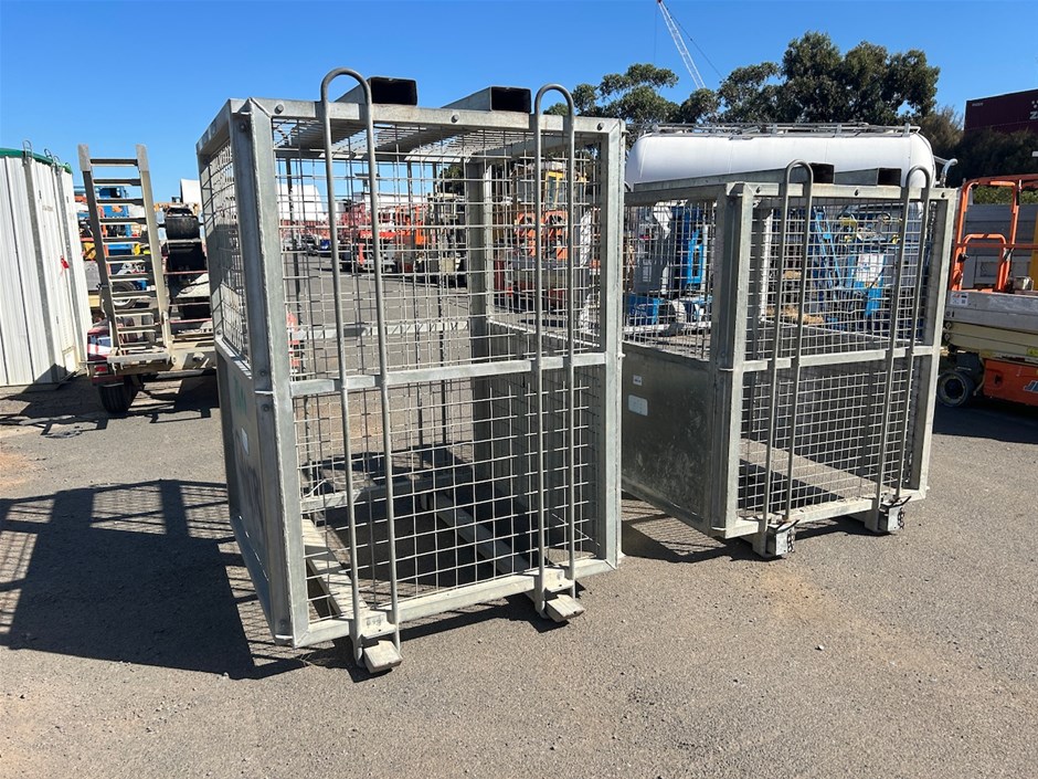 2 x Steel Fabricated East West Engineering Crane Brick Cage Auction ...