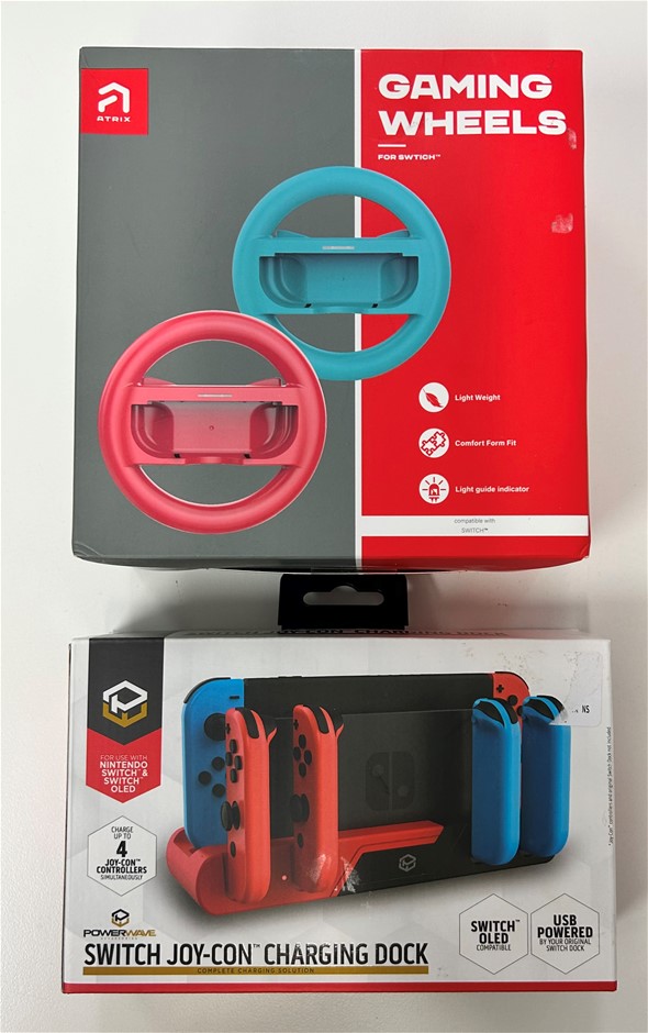 Power Wave Nintendo Switch Gaming Wheels & Switch Joy-Con Charging Dock ...