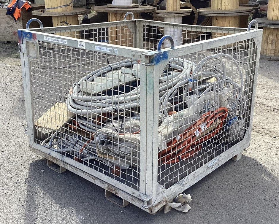 Aluminium Storage Cage of Assorted Construction Electrical Items ...