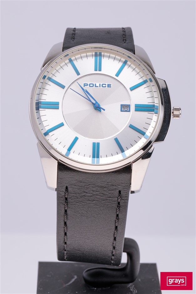POLICE - GOVERNOR STAINLESS STEEL WATCH WITH LEATHER STRAP Auction ...