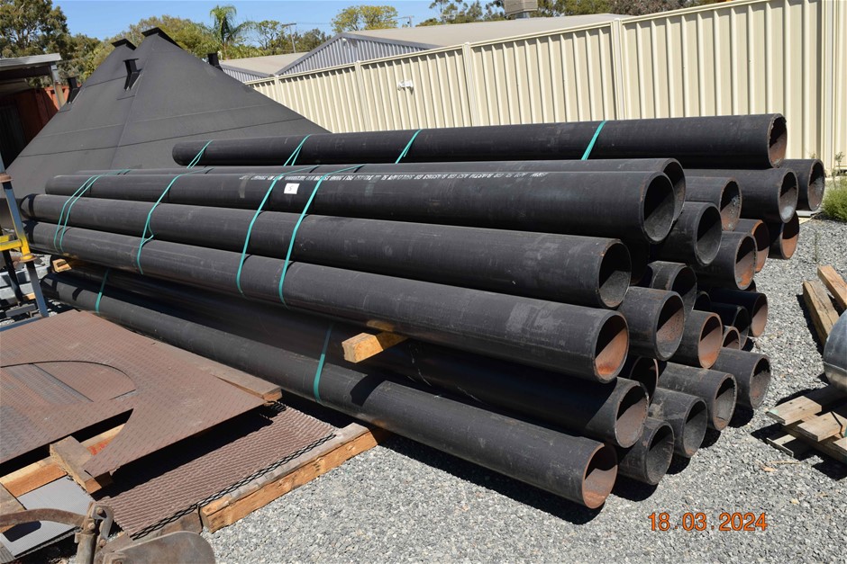 Lot of 32 Lengths of Certified 200NB Steel Pipe @ 5.2m Long Each ...