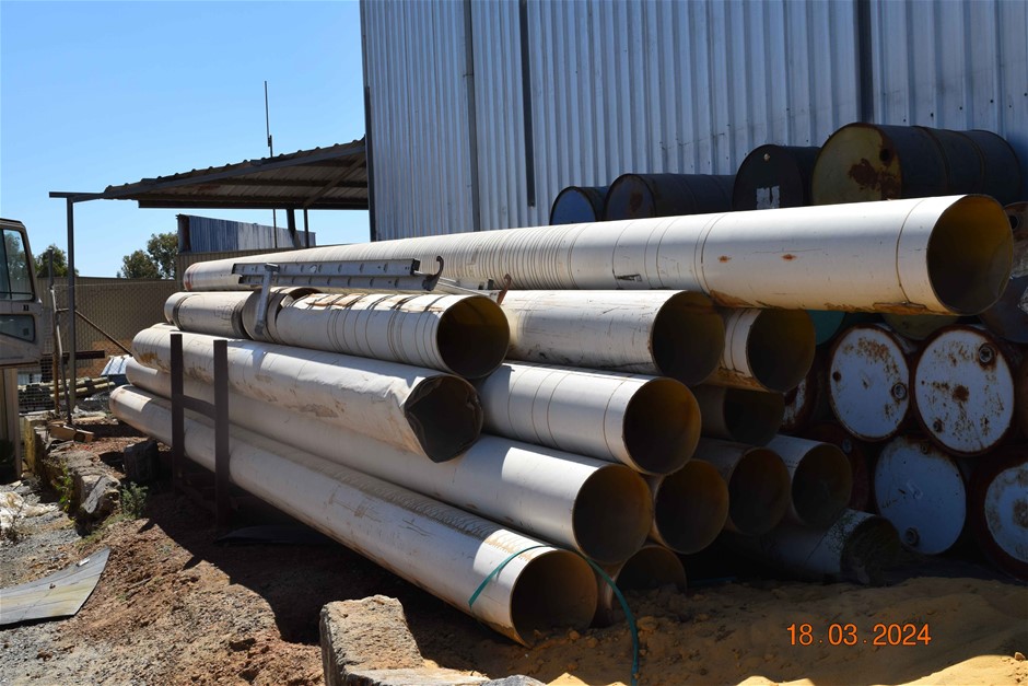 Lot of 15 Lengths of 8m(L) x 350mm OD Fibre Glass Drainage Pipe Auction ...