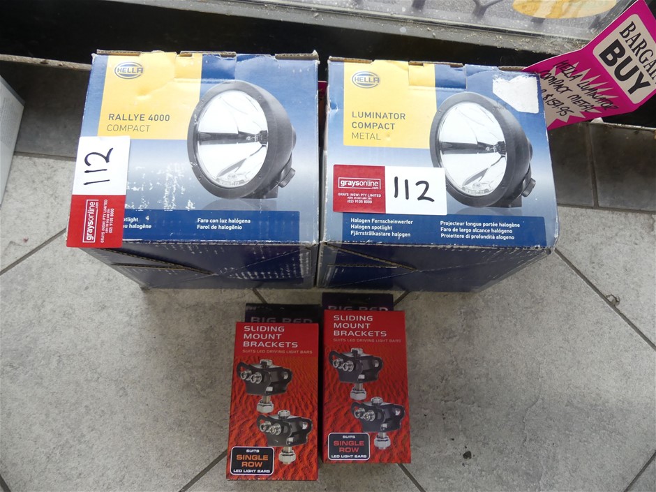 Qty 2 x Hella Rallye 4000 Compact & Luminator compact Halogen Spot ...