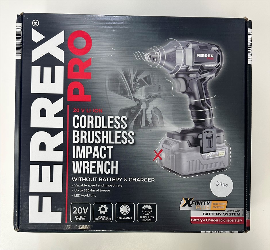 Ferrex Pro 20v Cordless Brushless Impact Wrench Auction (0036-2558590 ...