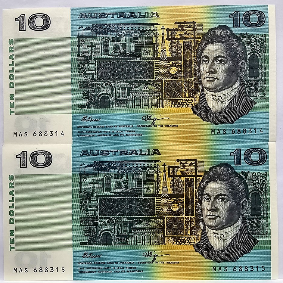 UNCIRCULATED CONSECUTIVE SET OF 1989 $10 BANKNOTES Auction (0005 ...