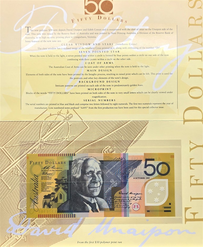 UNCIRCULATED FIRST $50 POLYMER PRINT RUN BANKNOTE Auction (0005-2559046 ...