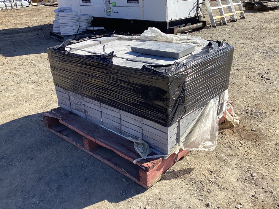 145pc Blue Metal Concrete Pavers Auction (0002-7051621) | Grays Australia