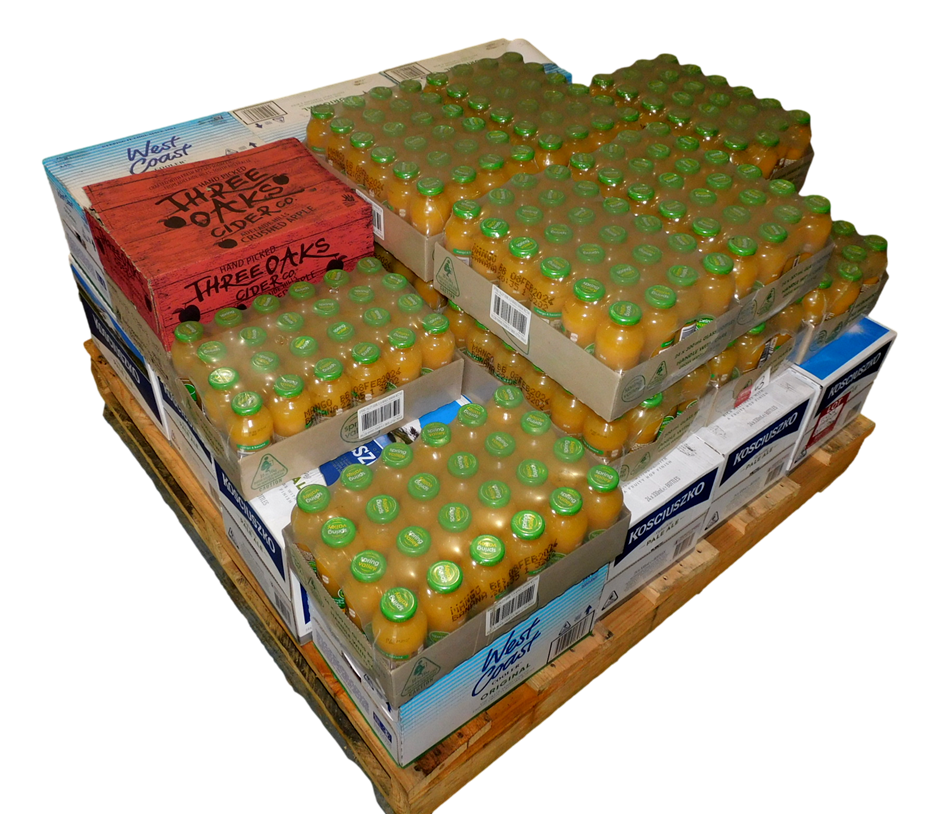 Pick Up Pallet of Beer, Cider & Juice Approx 30 Assorted Cartons of ...