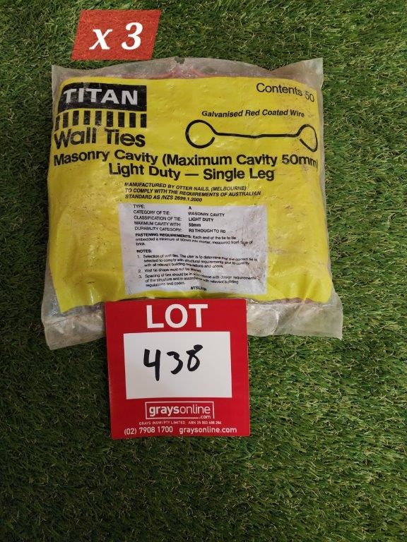 3x Over 50 Pack Abey Galvanised Steel Wall Ties Auction (0437-5056652 ...