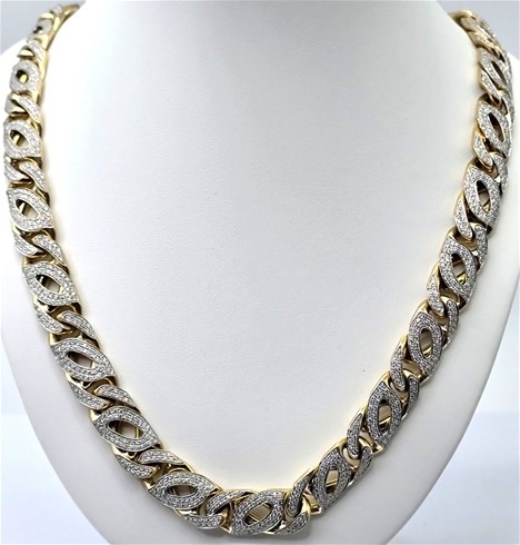 MASSIVE YELLOW GOLD CHAIN WITH 1,643 NATURAL DIAMONDS - $82,448.00 ...