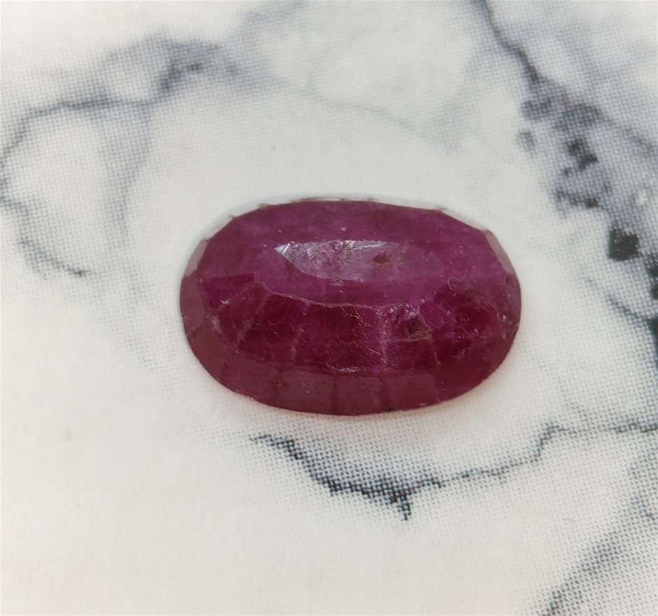 3.68ct AIG Certified Natural Burmese Ruby - Oval Faceted Cut - Unheated ...