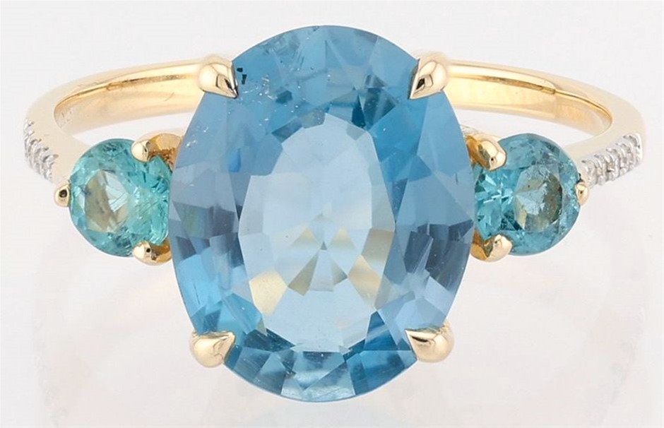 LADIES YELLOW GOLD, TOPAZ AND DIAMOND RING Auction (0002-2560027 ...