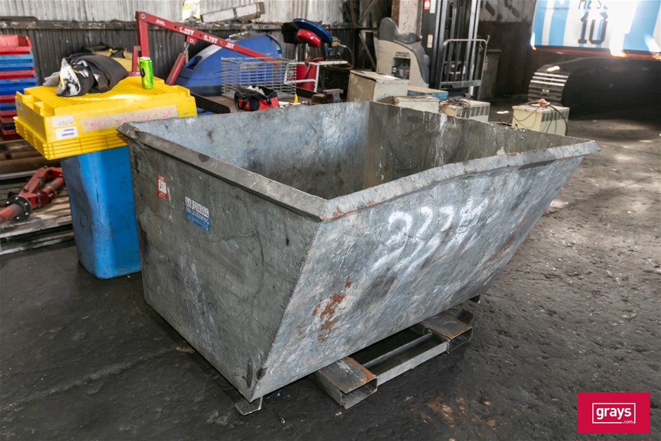 East West Engineering Forklift Galvanised Tipping Waste Bin Auction ...