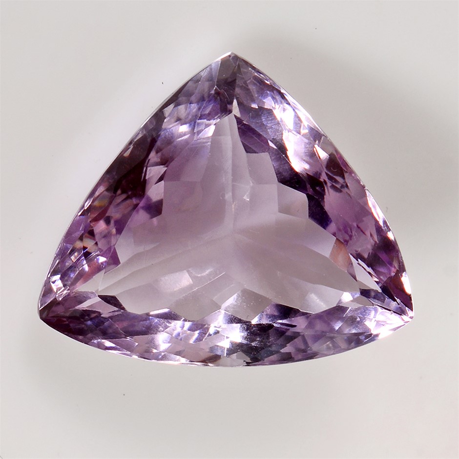 21.9ct (1pce) Trillion Cut Pink Amethyst Gemstone Auction (0014-2559522 ...