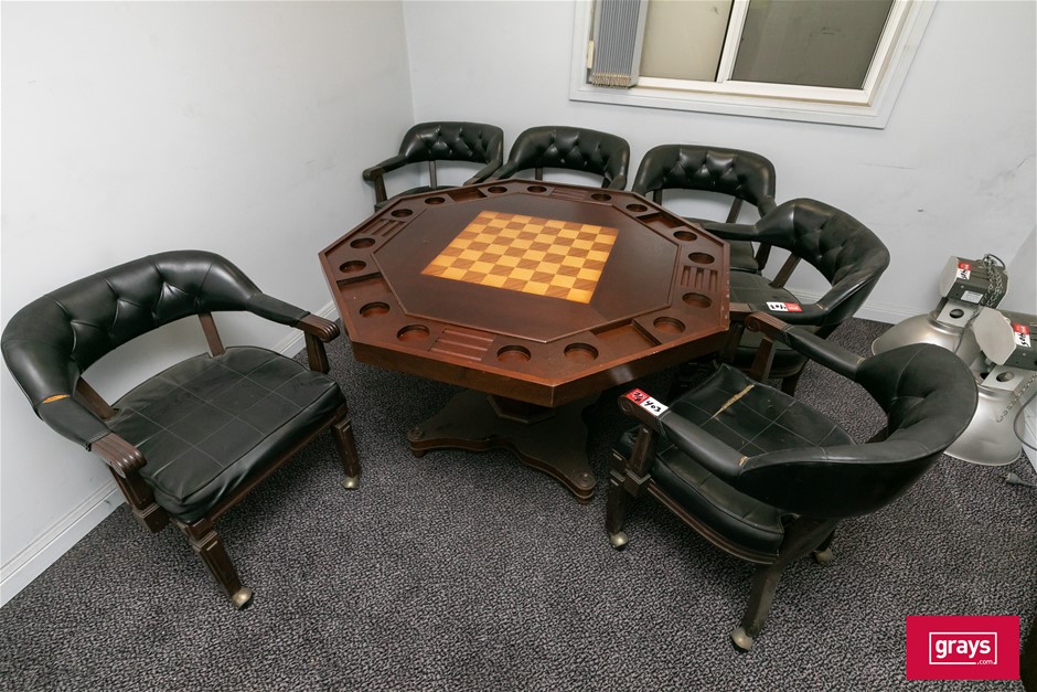 Vintage Gaming Table with Arm Chairs Auction (0403-5056768) | Grays ...