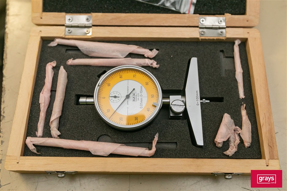 Measumax 34-225 Unused Dail Depth Gauge in Timber Case Auction (0303 ...