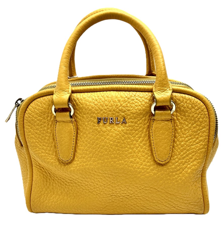 Furla Yellow Pebble Leather Handbag Auction (0159-2559632) | Grays ...