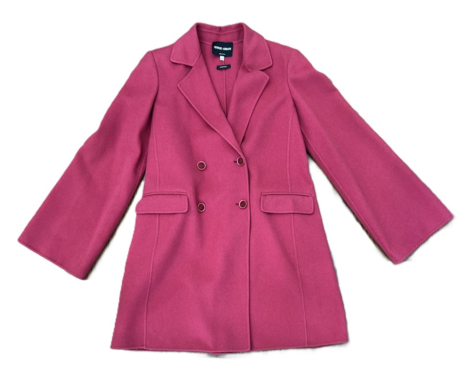 Giorgio Armani Cerise Cashmere Double Breasted Winter Coat Auction ...