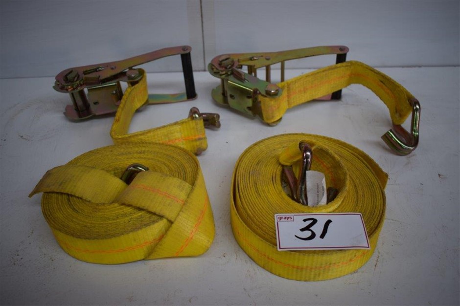 Lot of 2 As New 1500kg Truck Tie Down Straps with Ratchet Auction (0017 ...