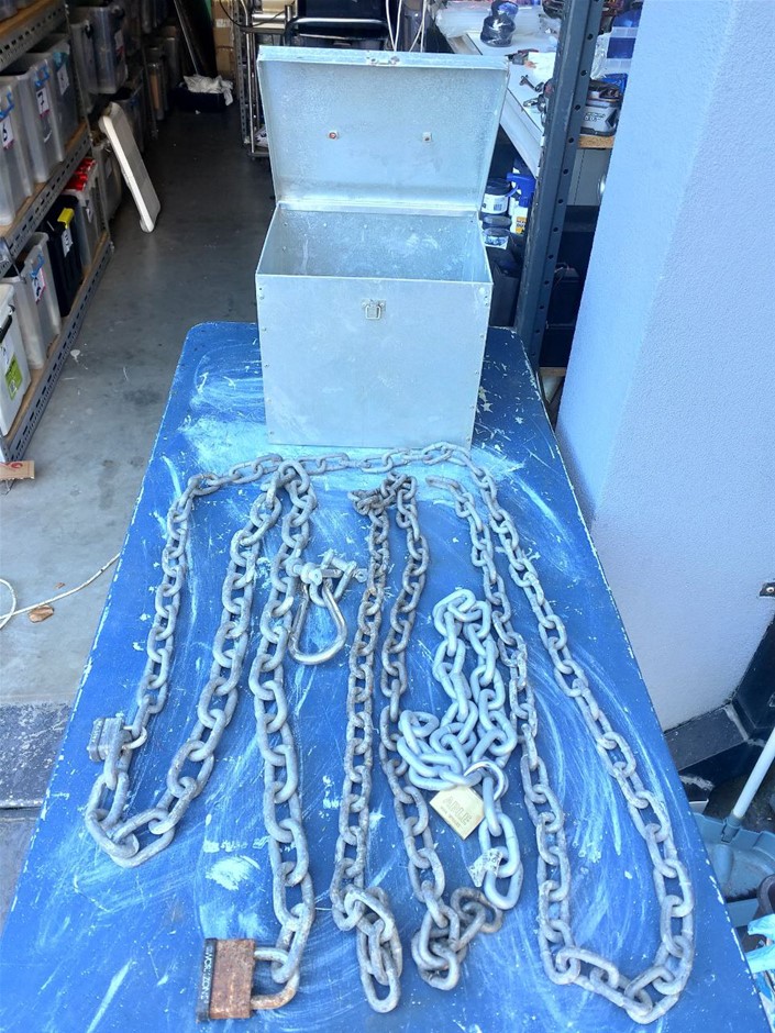 Metal Box with Chain Auction (0121-3029748) | Grays Australia