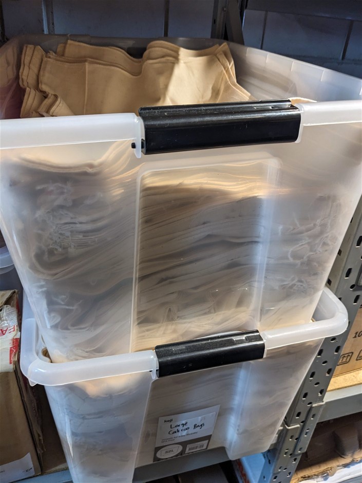 Approx 200 x Large Military Calico Bags 52cm x 38cm Auction (0031 ...