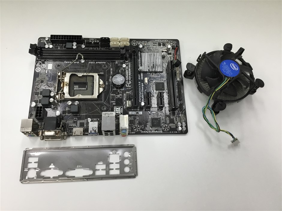 GIGABYTE GA-B85M-HD3 Motherboard with Intel CPU Fan Auction (0004 ...