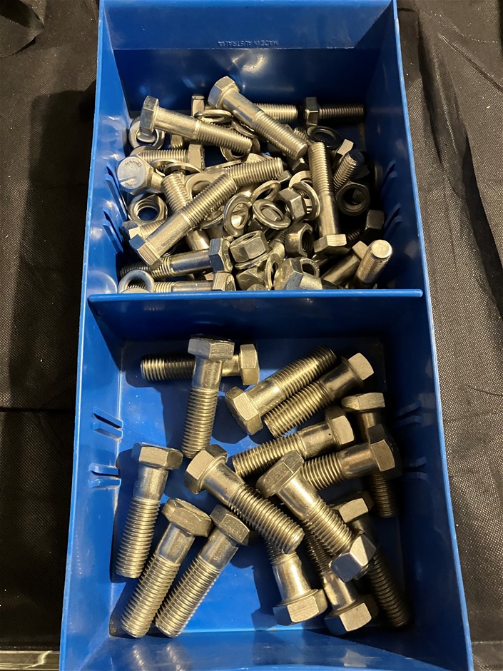 Quantity of Large Stainless Steel Bolts, Washers and Nuts Auction (0181 ...