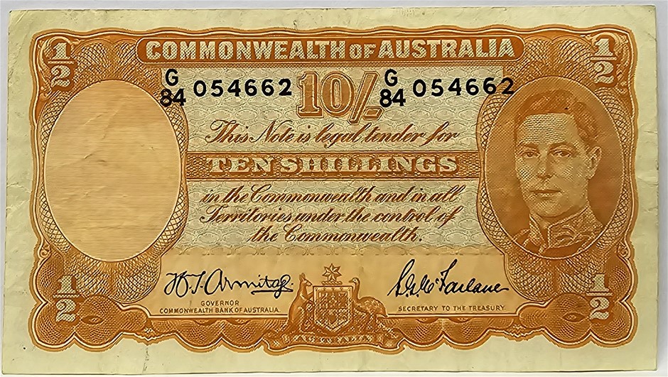 1942 LAST PREFIX TEN SHILLING BANKNOTE Auction (0001-2560787) | Grays ...