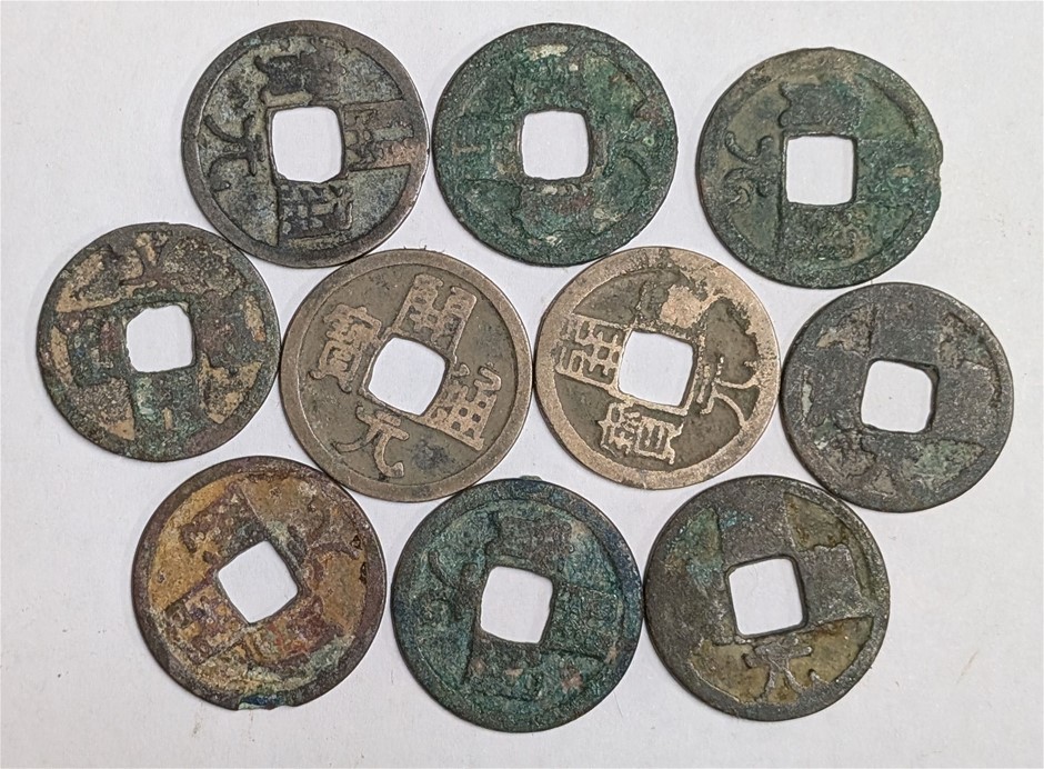Ten 618-907AD Ancient TANG DYNASTY China Chinese Coin collection Lot ...