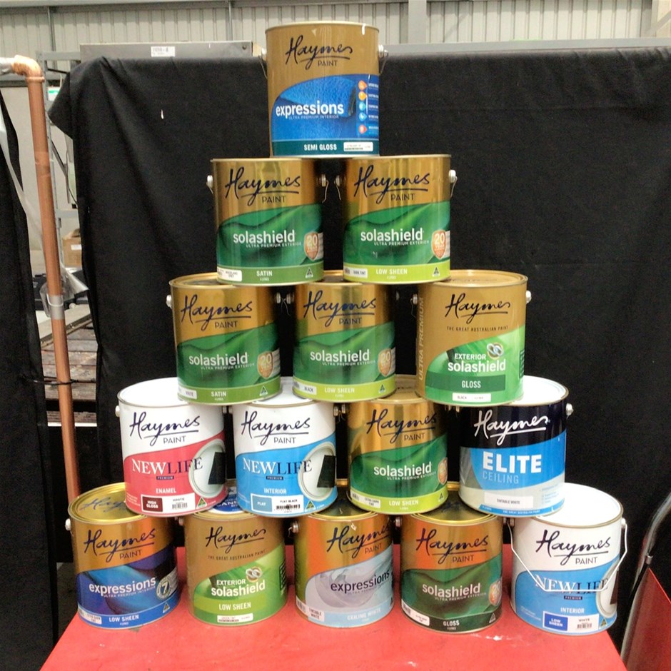 39 x Assorted 4 Litre Tins of Haymes Paint Auction (0019-3030003 ...