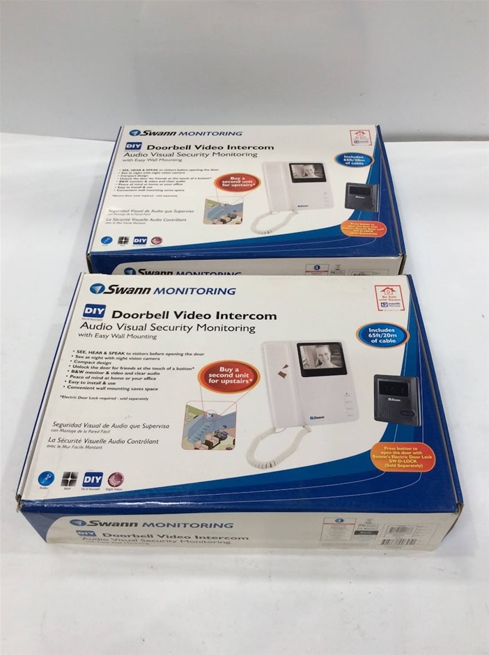 New 2*Swann MONITORING DIY Doorbell Video Intercom Audio Visual ...
