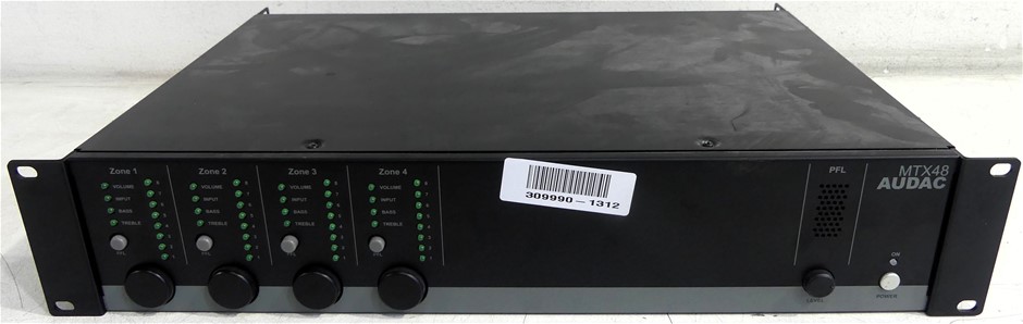 AUDAC MTX48 4 Zone Multi Zone Audio Matrix Mixer Black Auction (0037 ...
