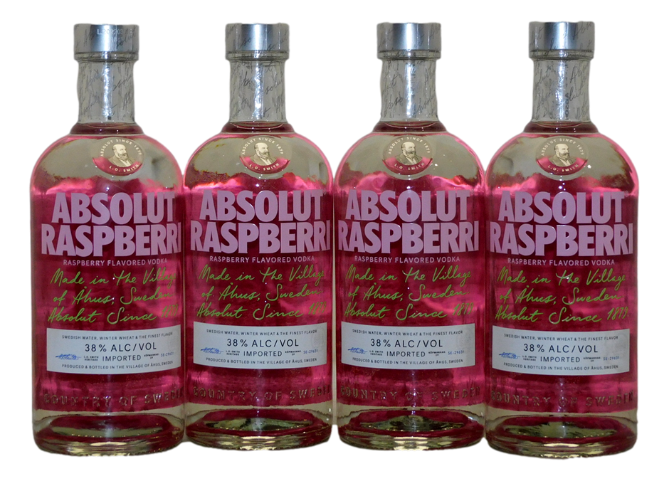 Absolut Raspberri Vodka (4x 700mL). Auction (0003-10730664) | Grays ...