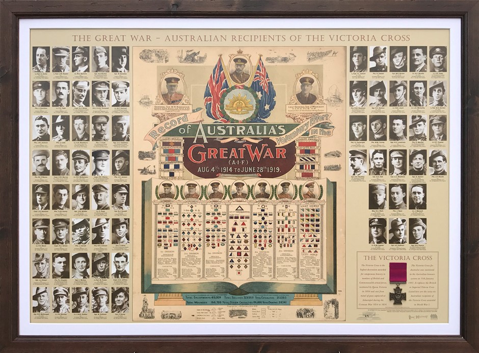 WWI VC RECIPIENTS AUSTRALIAN GREAT WAR SOLDIERS LIMITED EDITION FRAME Auction (0051-2560837 ...