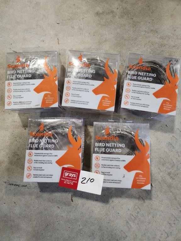 x5 Scandia Bird Netting Flue Guard Auction (0210-5057787) | Grays Australia