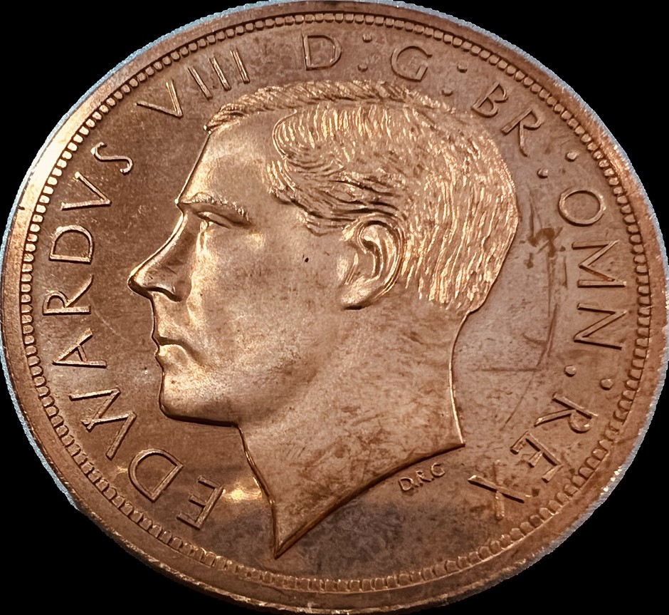 Very rare Trial Pattern Australia EDWARD VIII 1937 PROOF Cooper Auction ...