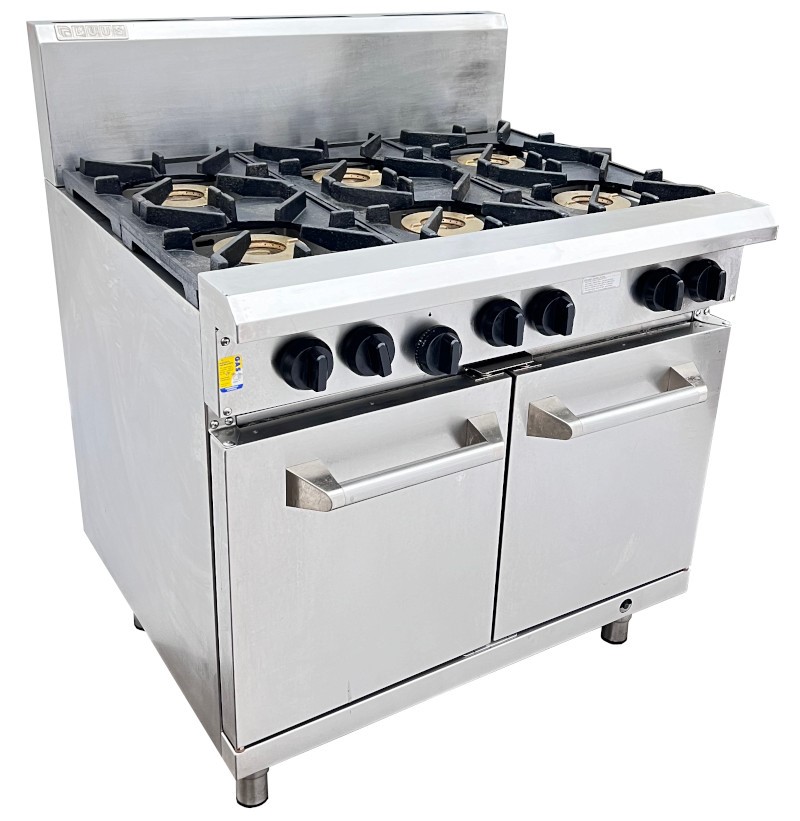 LUUS GAS 6 BURNER STOVE WITH CONVECTION OVEN Auction (0017-5057840 ...
