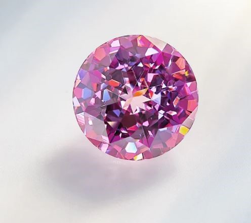 2.0CT GRA Flawless Pink Round Brilliant Cut VVS1 Moissanite Diamond ...